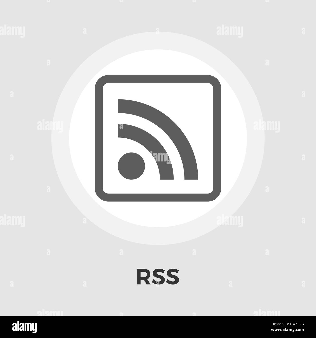 Rss. Single flat icon on white background. Vector illustration Stock ...