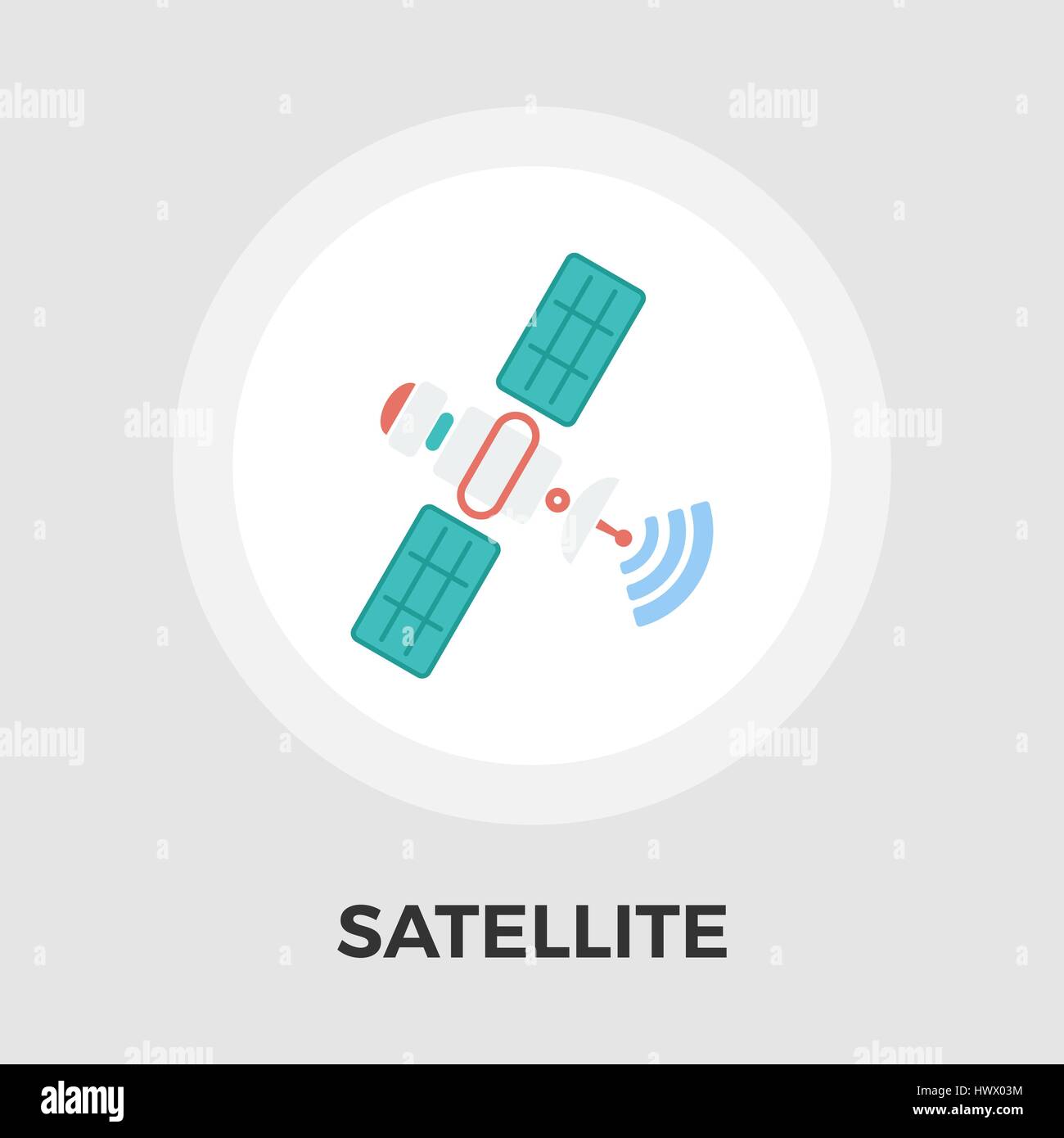 Satellite icon vector. Flat icon isolated on the white background ...