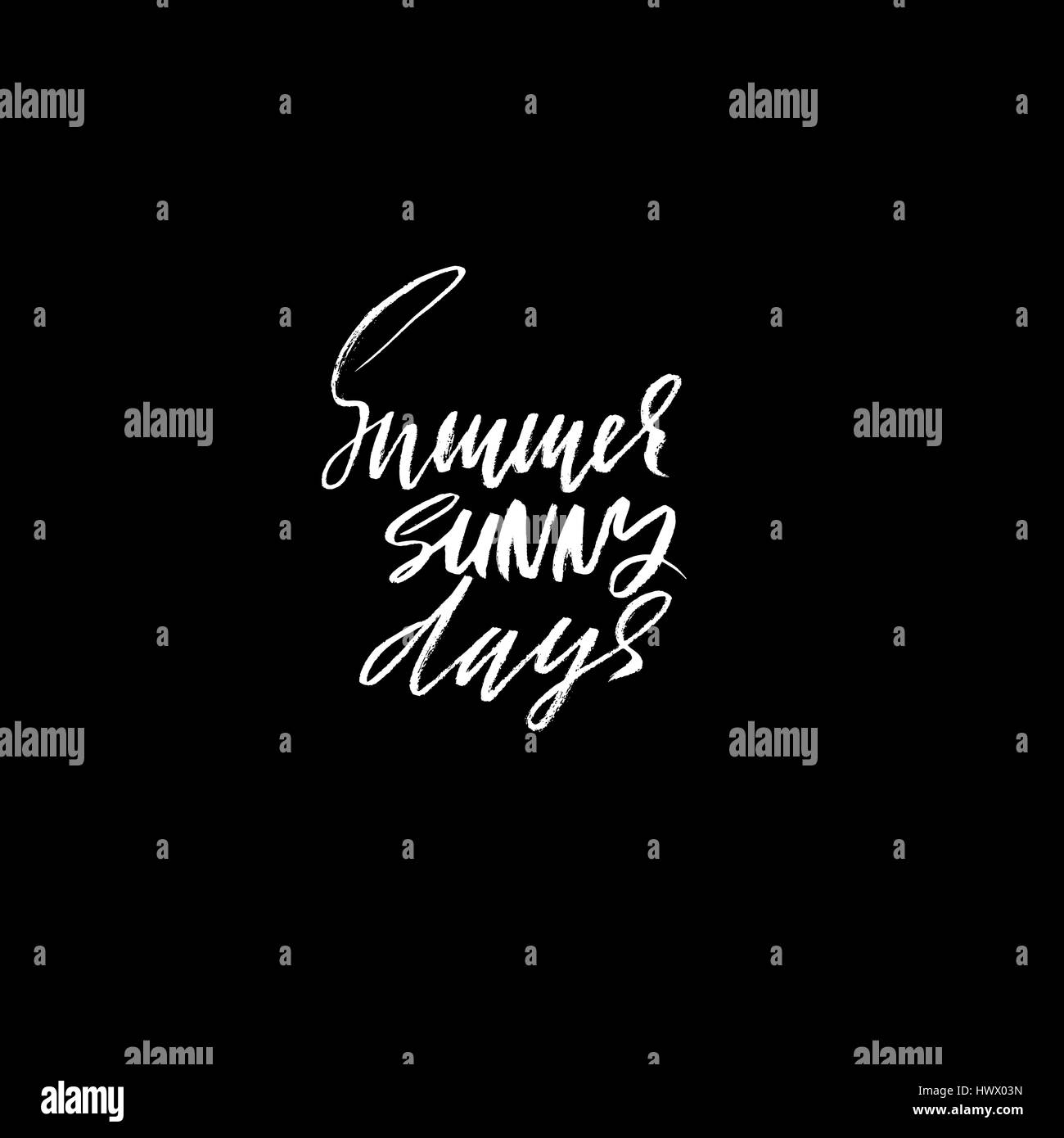 Sunny calligraphy greeting card hand Stock Vector Images - Alamy