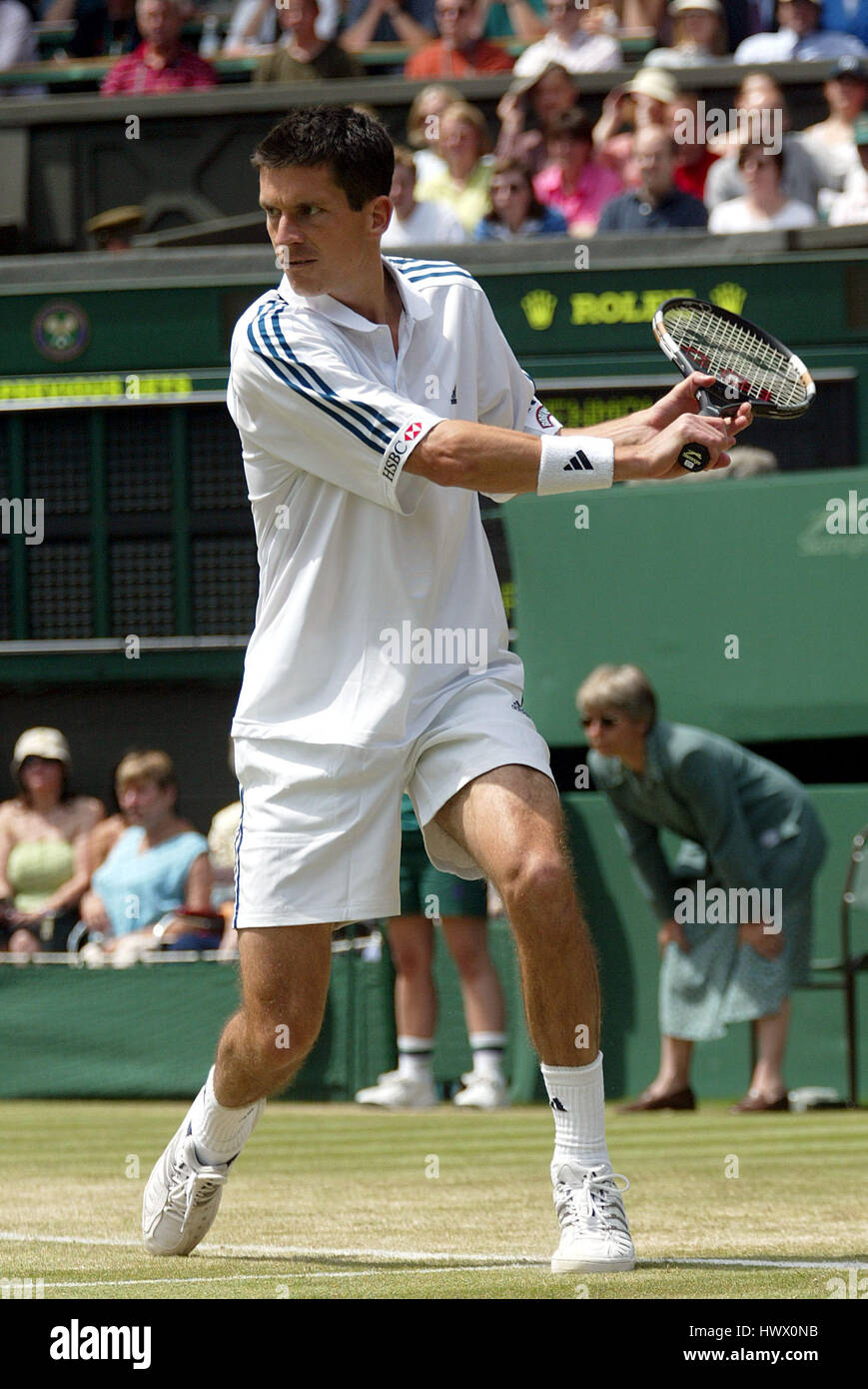 TIM HENMAN ENGLAND WIMBLEDON WIMBLEDON LONDON 29 June 2002 Stock Photo ...