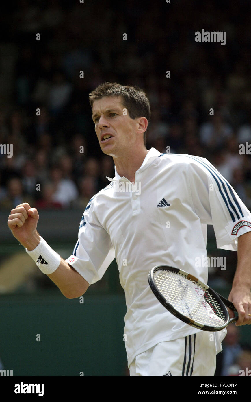 TIM HENMAN ENGLAND WIMBLEDON WIMBLEDON LONDON 29 June 2002 Stock Photo ...