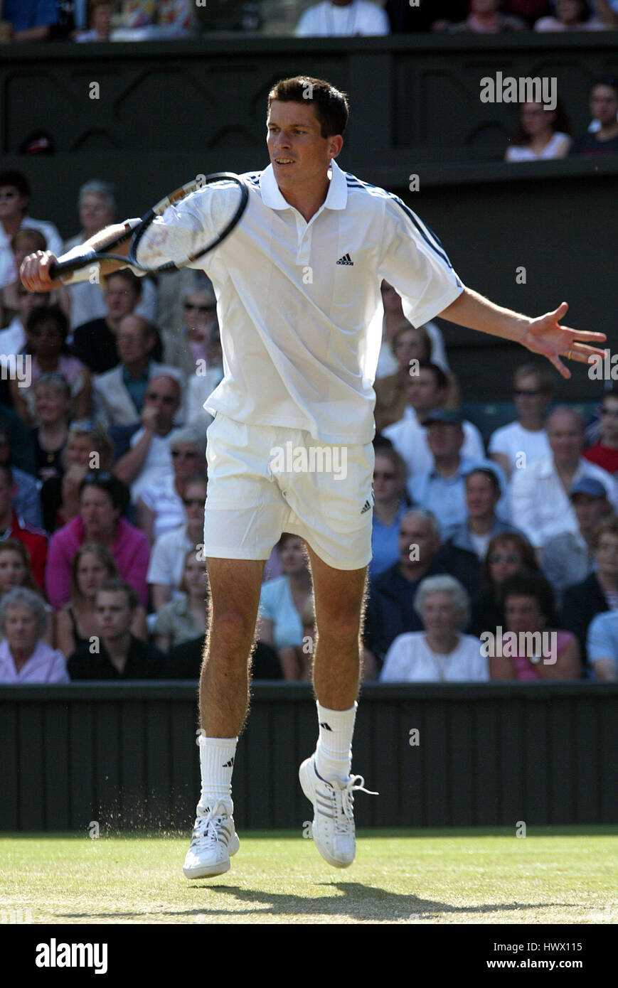 TIM HENMAN ENGLAND WIMBLEDON WIMBLEDON LONDON 27 June 2002 Stock Photo ...