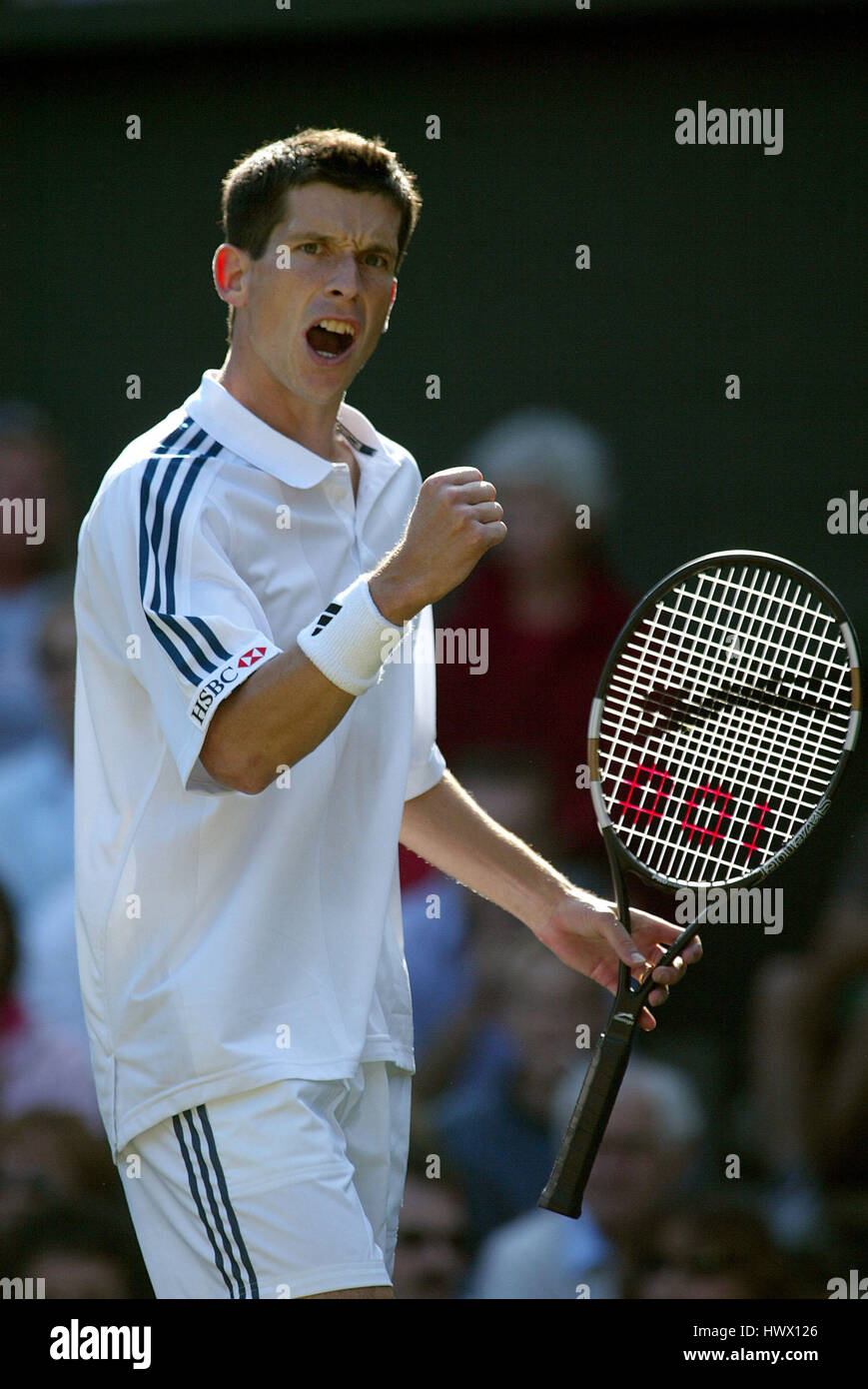 TIM HENMAN ENGLAND WIMBLEDON WIMBLEDON LONDON 27 June 2002 Stock Photo ...