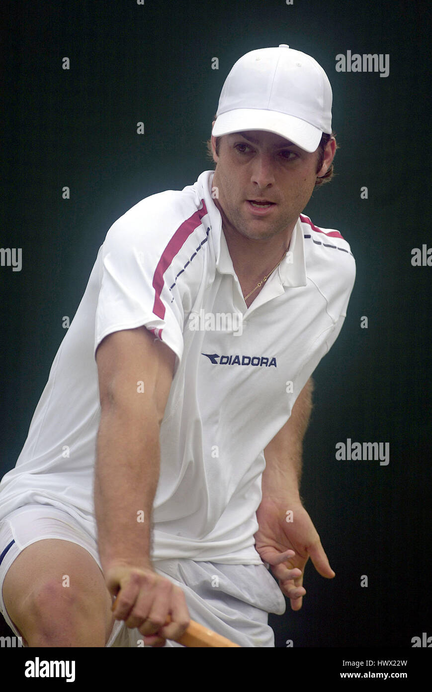 AGUSTIN CALLERI ARGINTINA WIMBLEDON LONDON ENGLAND 25 June 2003 Stock ...
