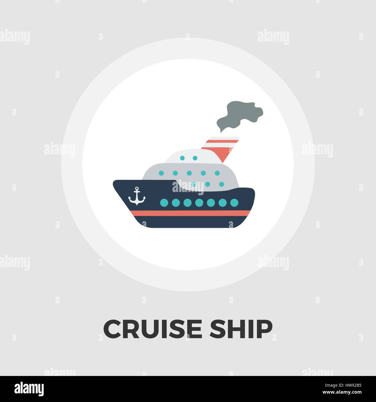 Cruise Ship Icon Vector. Flat icon isolated on the white background ...