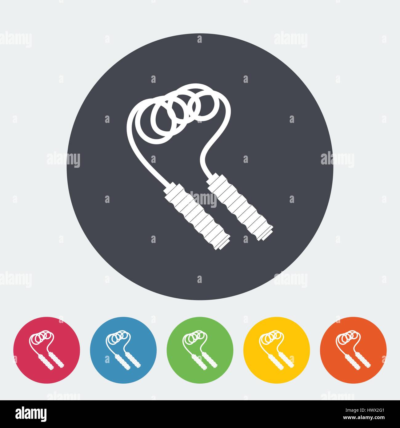 Skipping rope. Single flat icon on the circle. Vector illustration ...