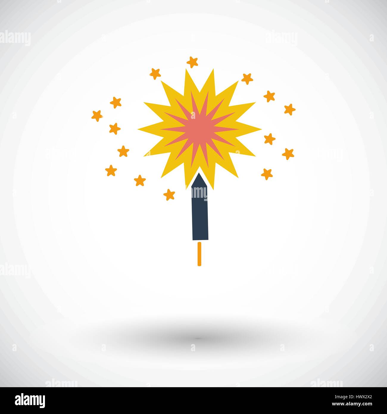 Sparkler. Single flat icon on white background. Vector illustration ...