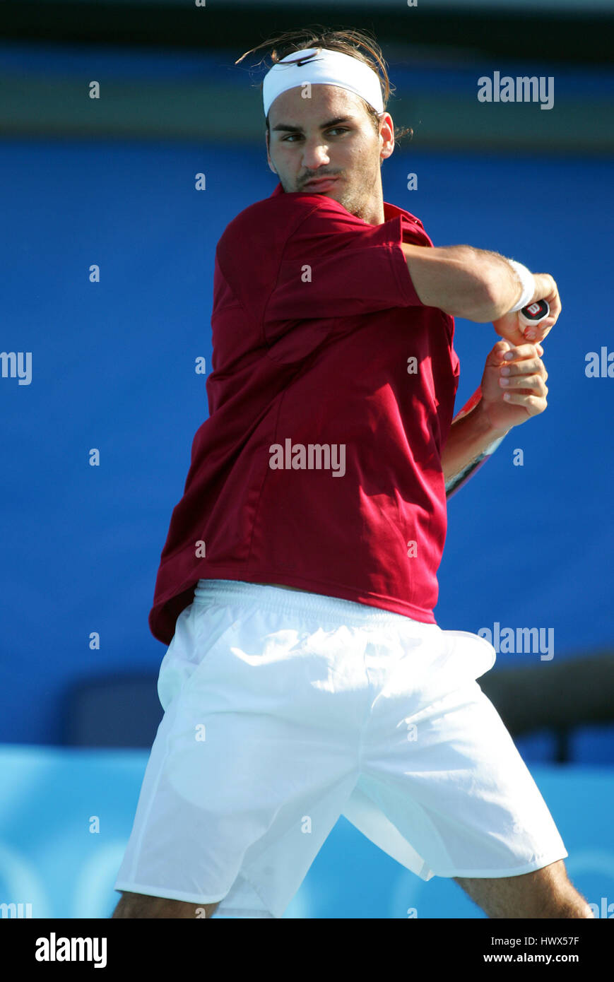 ROGER FEDERER SWIZERLAND ATHENS GREECE 17 August 2004 Stock Photo - Alamy