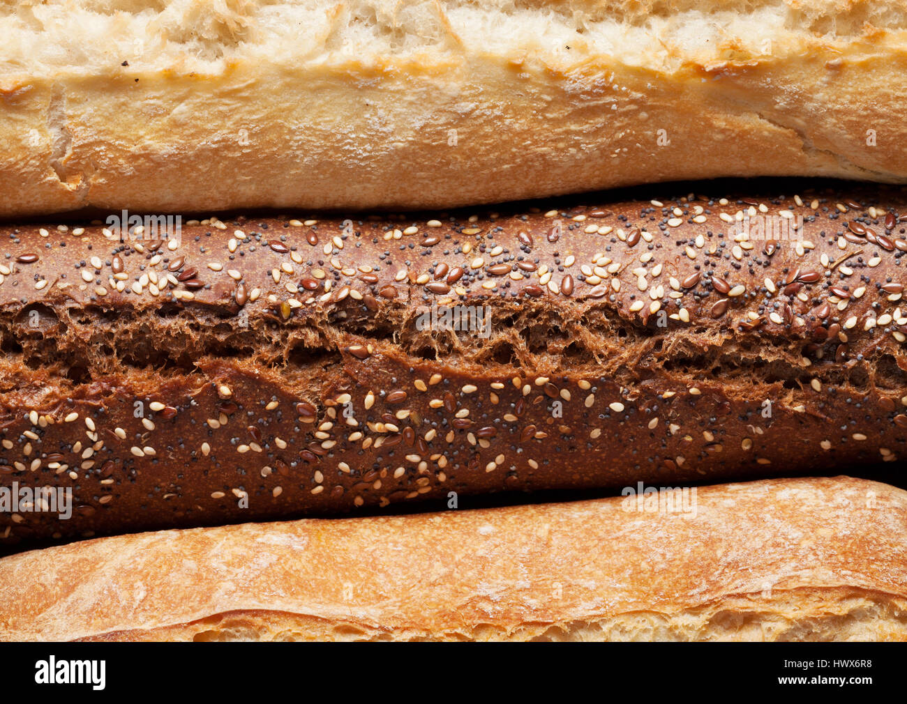Mixed breads closeup. Top view Stock Photo - Alamy