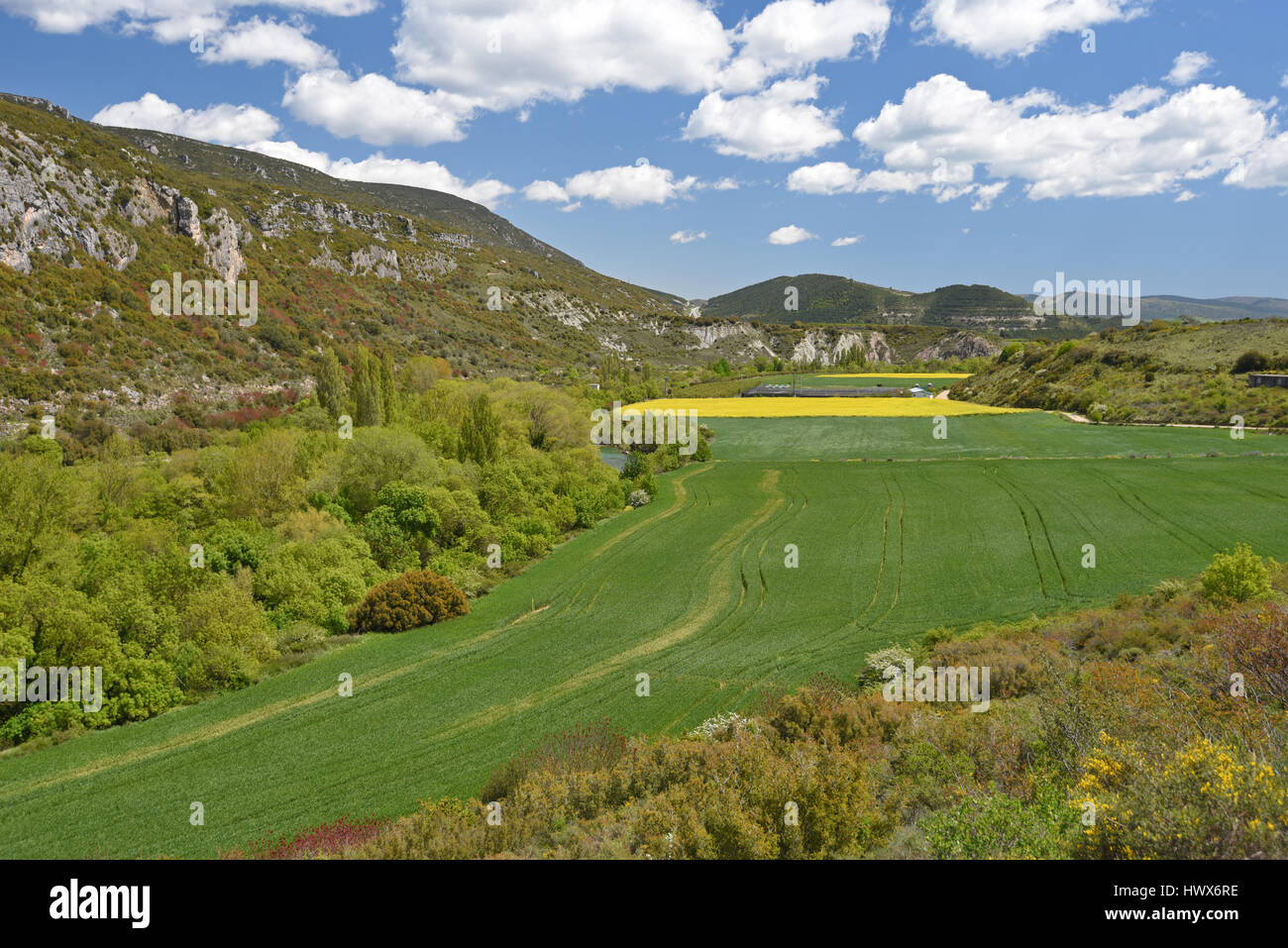 Spring view of the Spanish region Navarra Stock Photo - Alamy