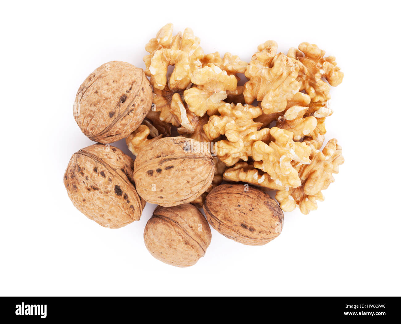 Walnut nuts. Isolated on white background Stock Photo - Alamy
