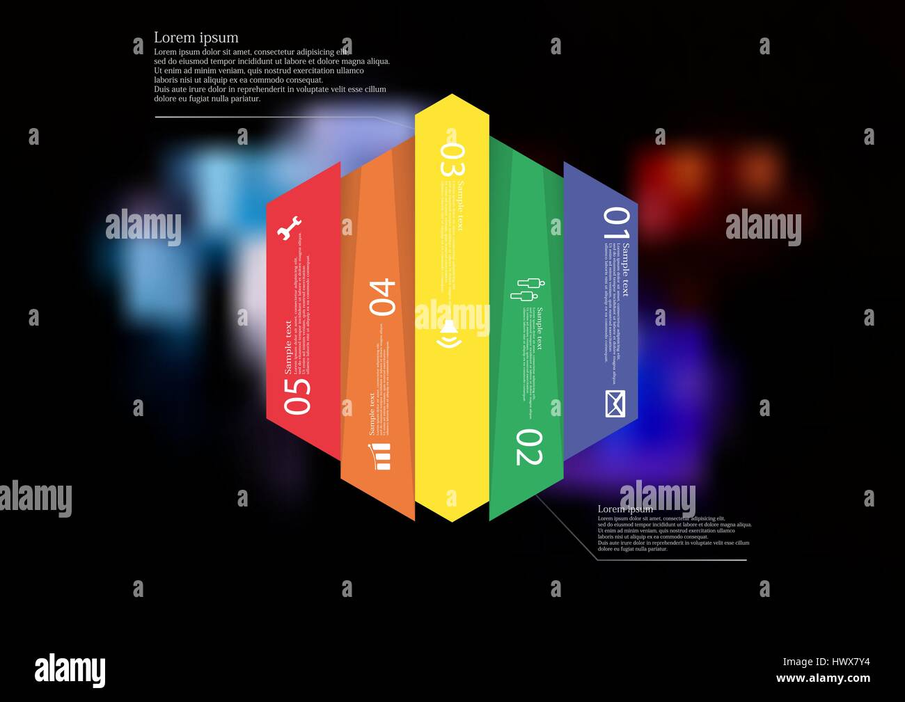Illustration infographic template with motif of hexagon vertically ...