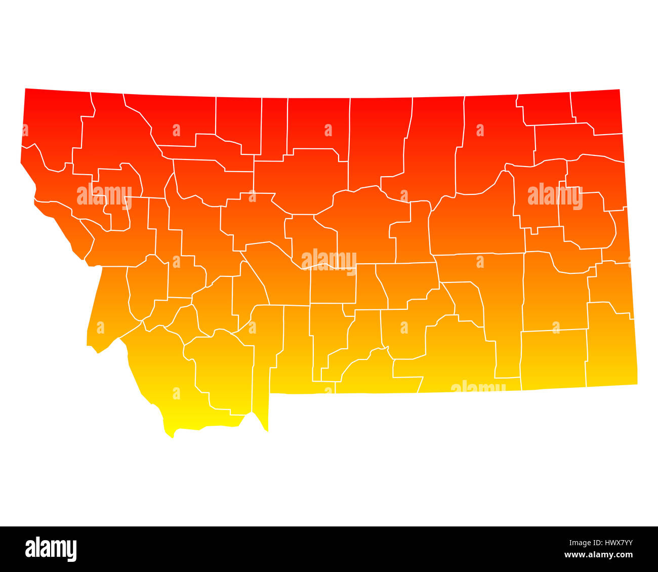 Map of Montana Stock Photo - Alamy
