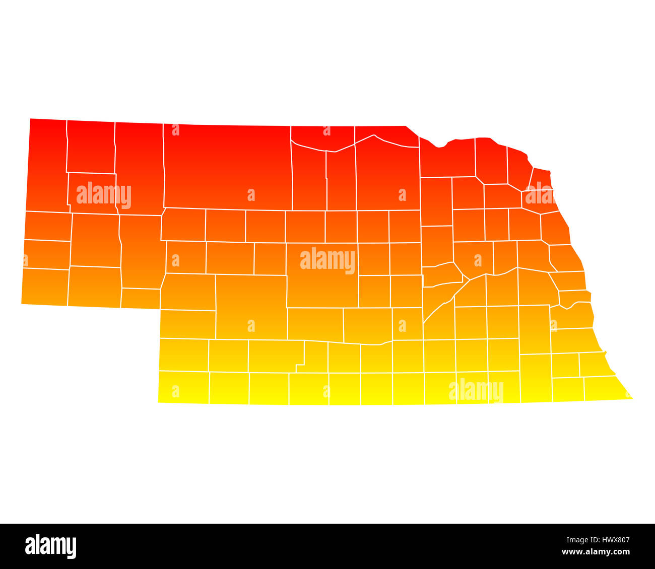 Map of Nebraska Stock Photo - Alamy