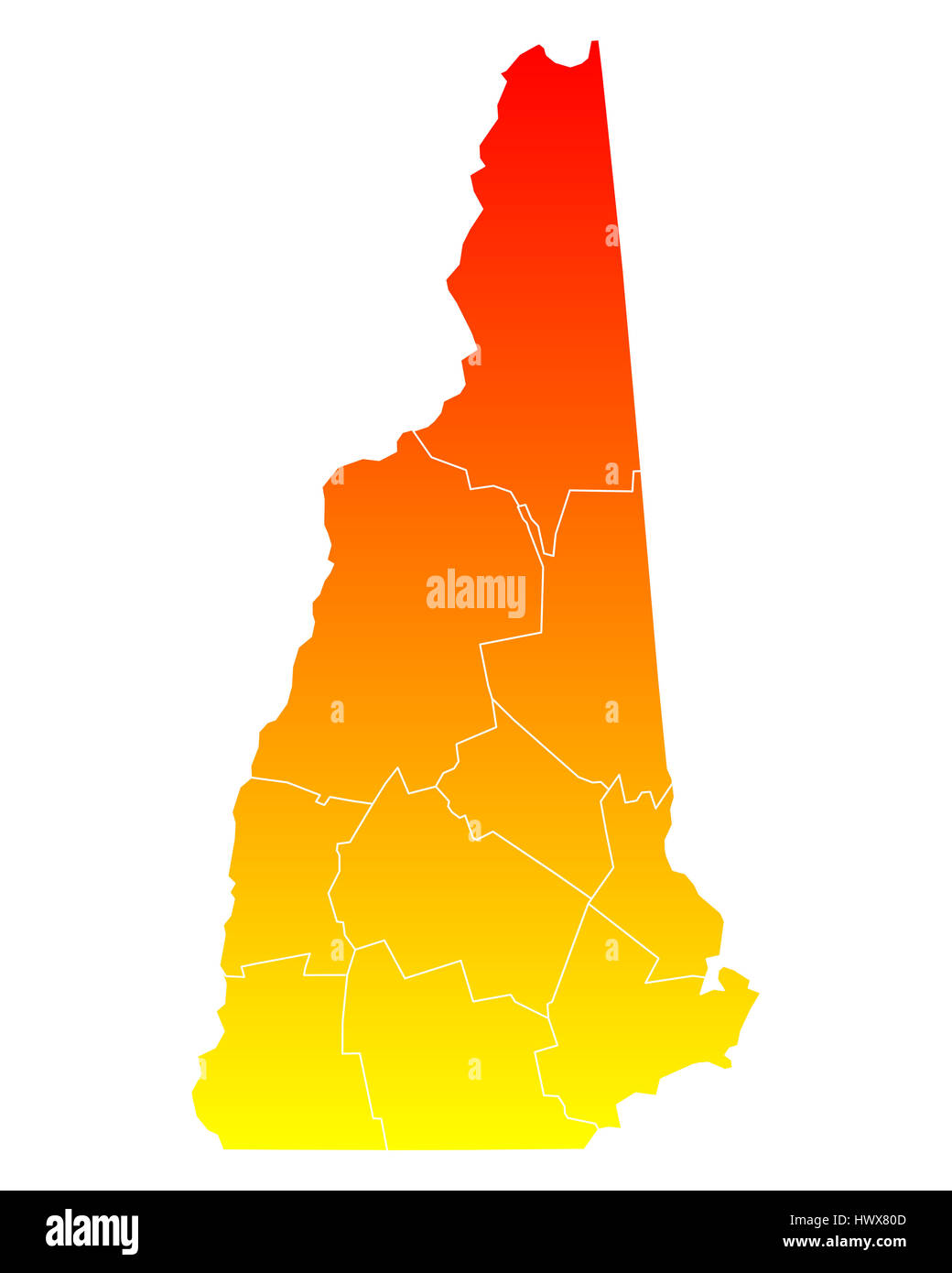 Map of New Hampshire Stock Photo - Alamy