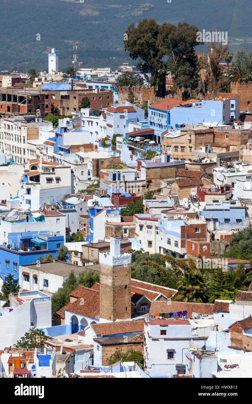Chefchaouen, Morocco. City View from the Trail to the Spanish Mosque ...