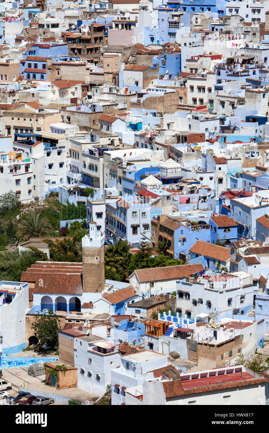 Chefchaouen, Morocco. City View from the Trail to the Spanish Mosque ...