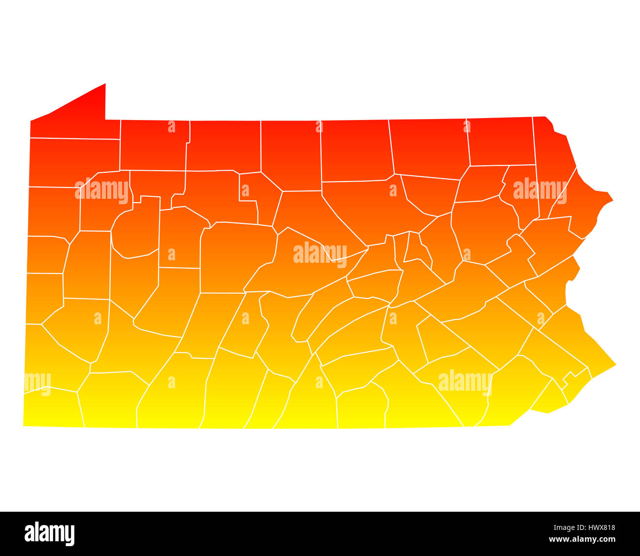 Map of Pennsylvania Stock Photo - Alamy
