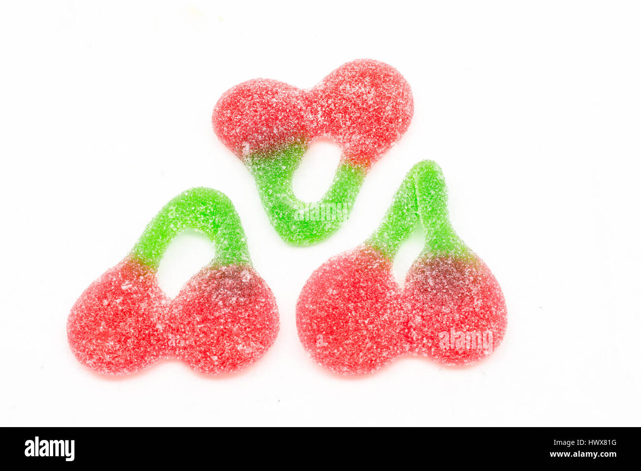 Gummy Cherries Isolated on white Stock Photo - Alamy