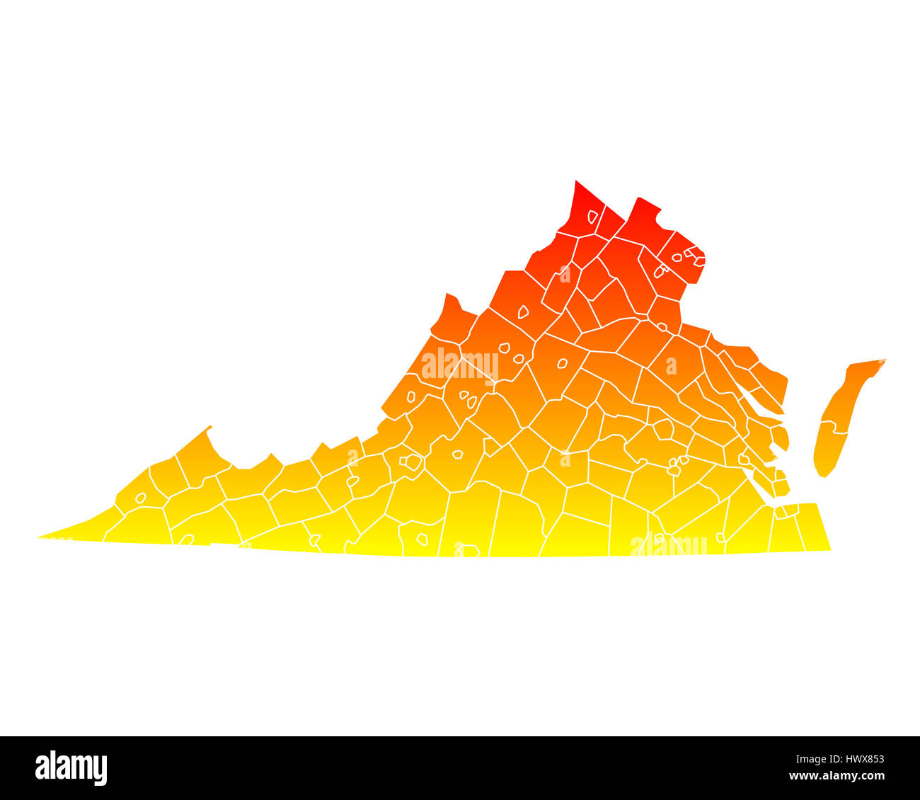 Orange virginia map Cut Out Stock Images & Pictures - Alamy
