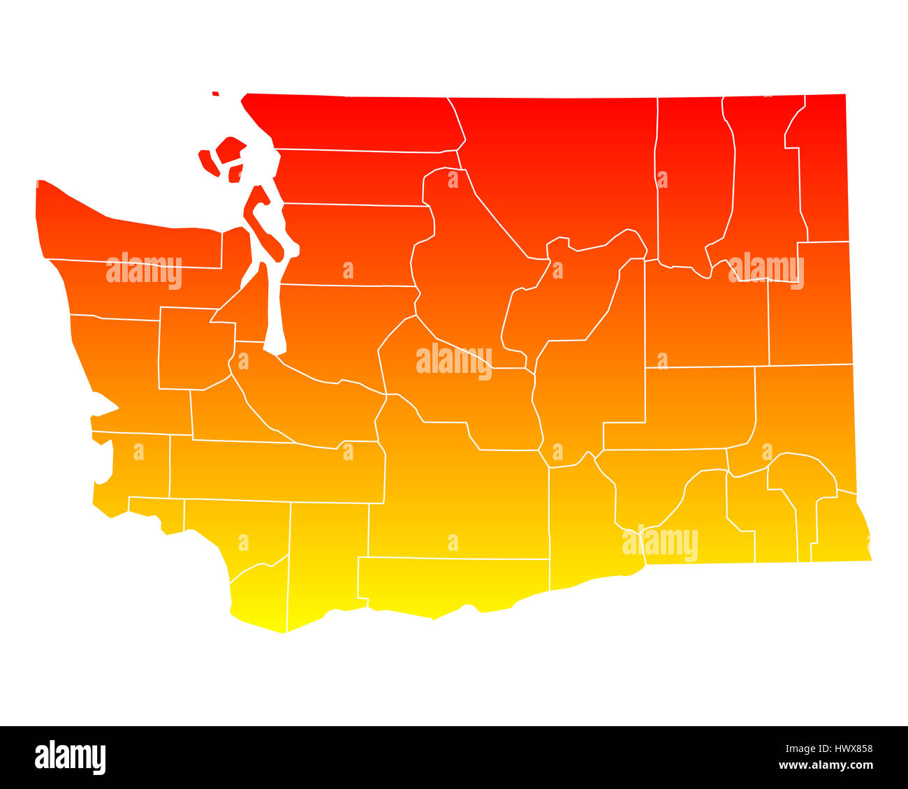 Map of Washington Stock Photo - Alamy
