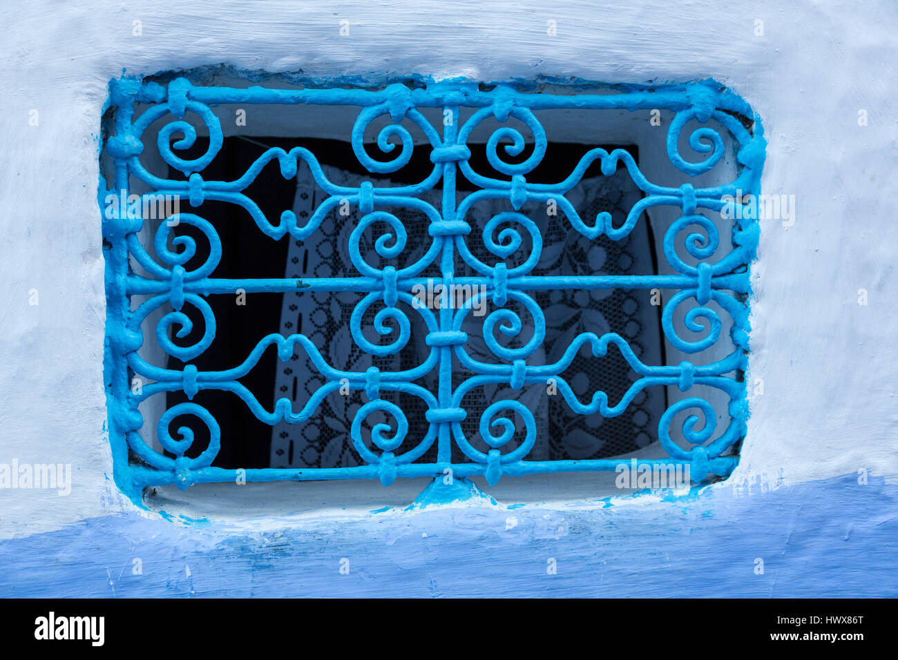 Chefchaouen, Morocco. Metal Grill over Window Stock Photo - Alamy