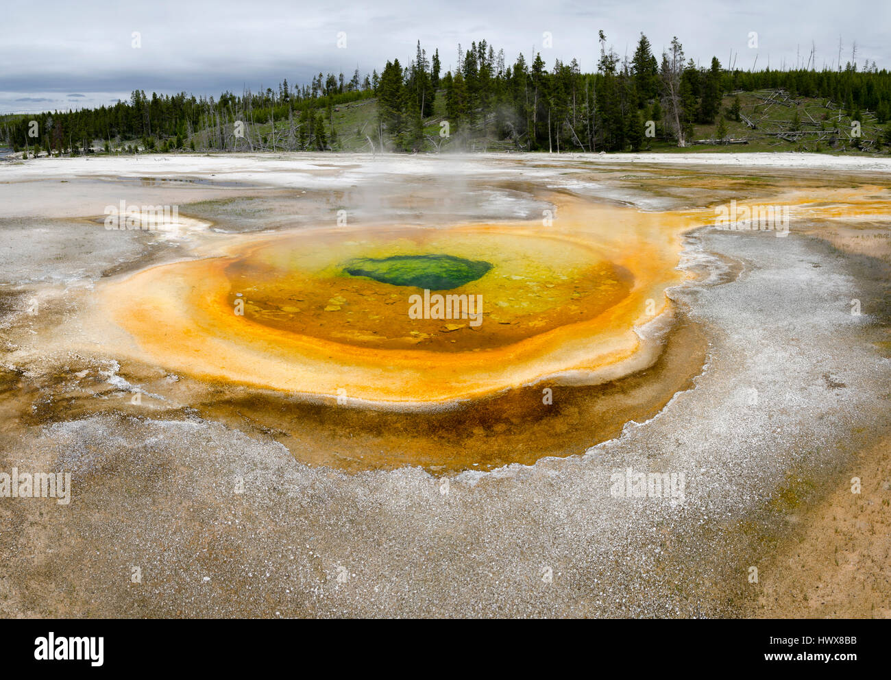 geyser and lakes in Yellowstone national Park Stock Photo - Alamy