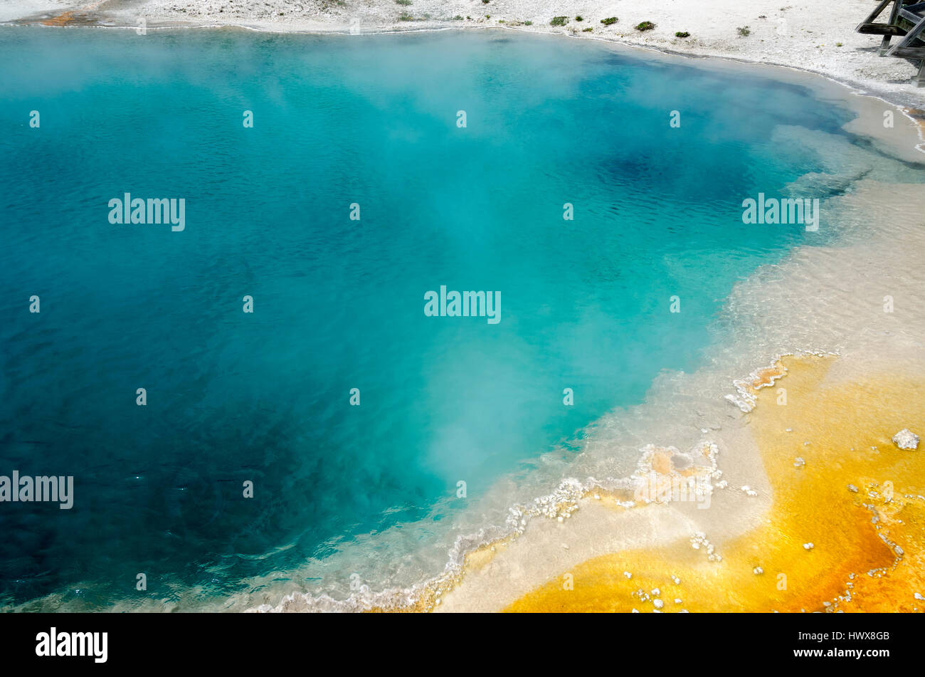 geyser and lakes in Yellowstone national Park Stock Photo - Alamy