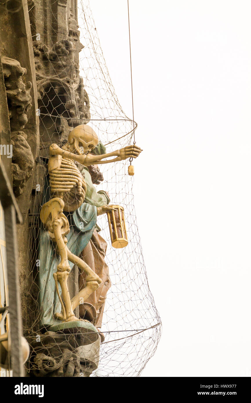 Death (skeleton) figures on Prague Astronomical Clock Stock Photo - Alamy