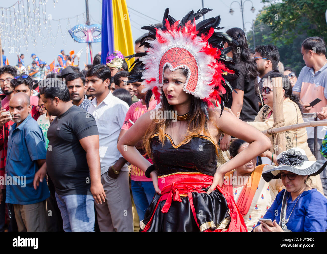 Goa Carnival, India- 25th Feb 2017. Grand Parade, dancing in the ...