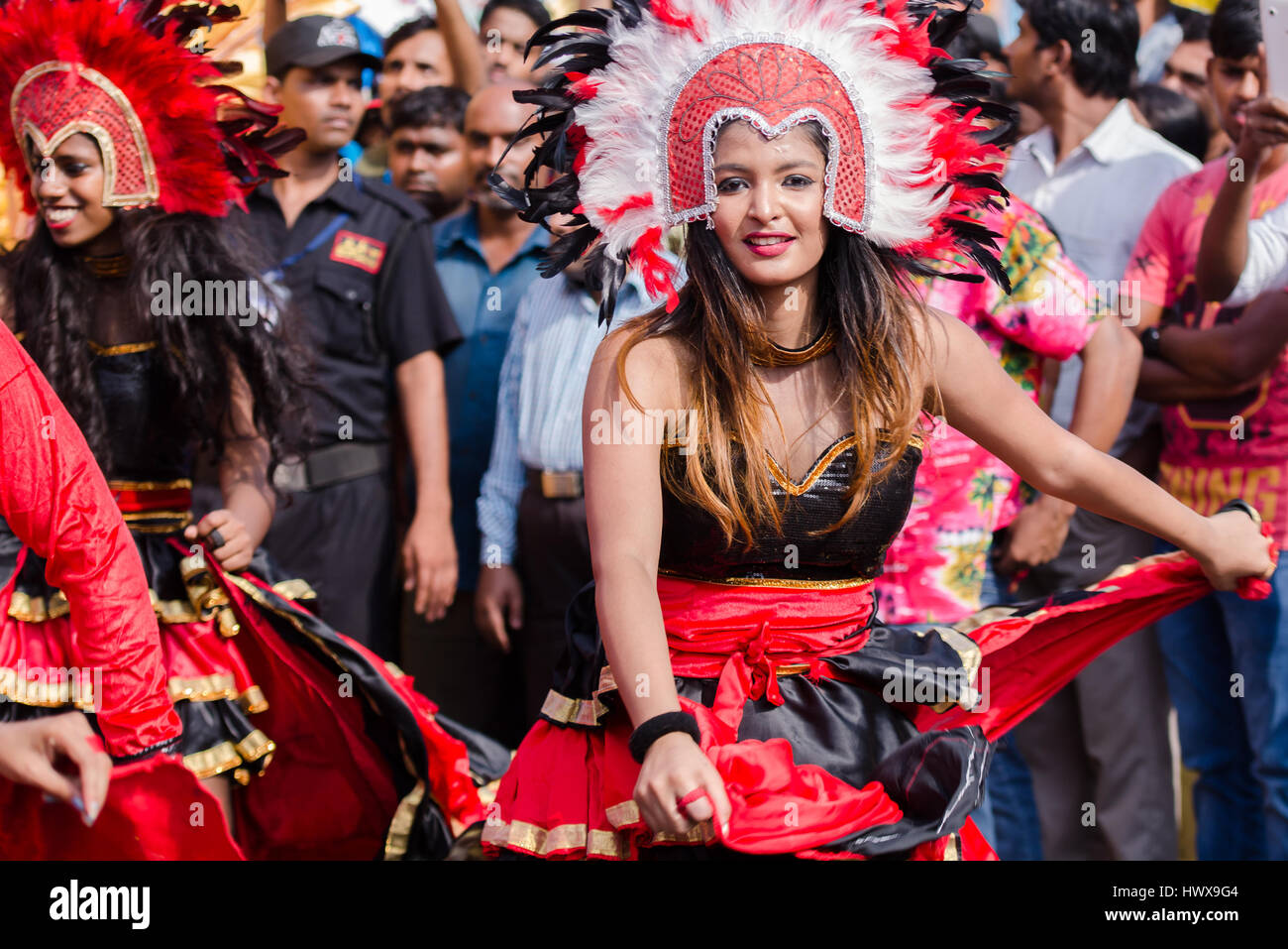 Goa Carnival, India- 25th Feb 2017. Grand Parade, dancing in the ...