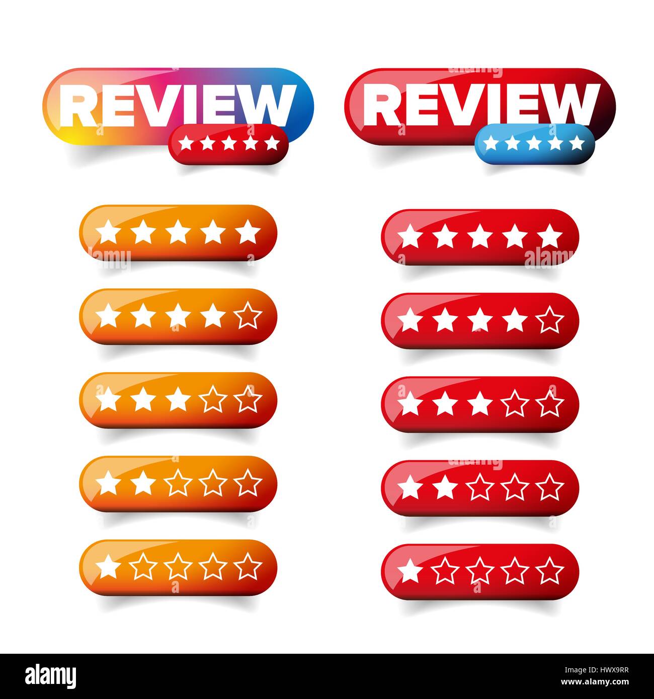 Review Star button vector Stock Vector Image & Art - Alamy