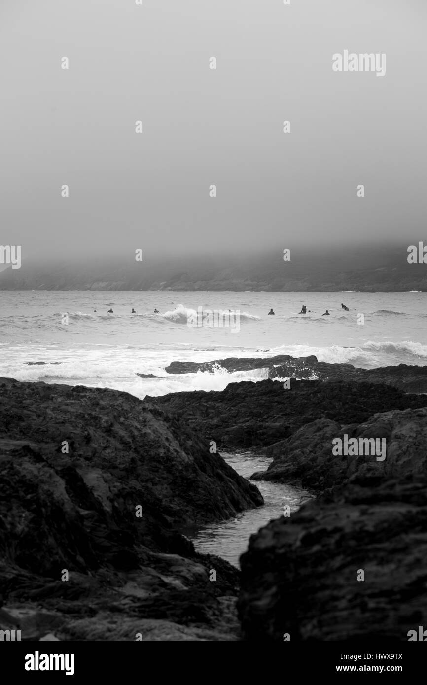 North devon coast town Black and White Stock Photos & Images - Alamy