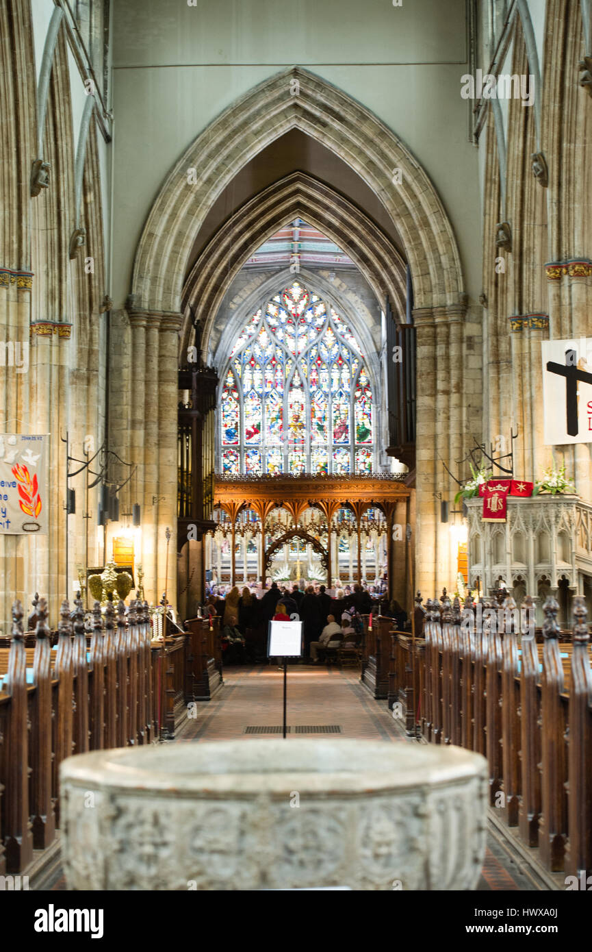 Old Victorian pews in Holy Trinity Church Hull Minster Stock Photo - Alamy