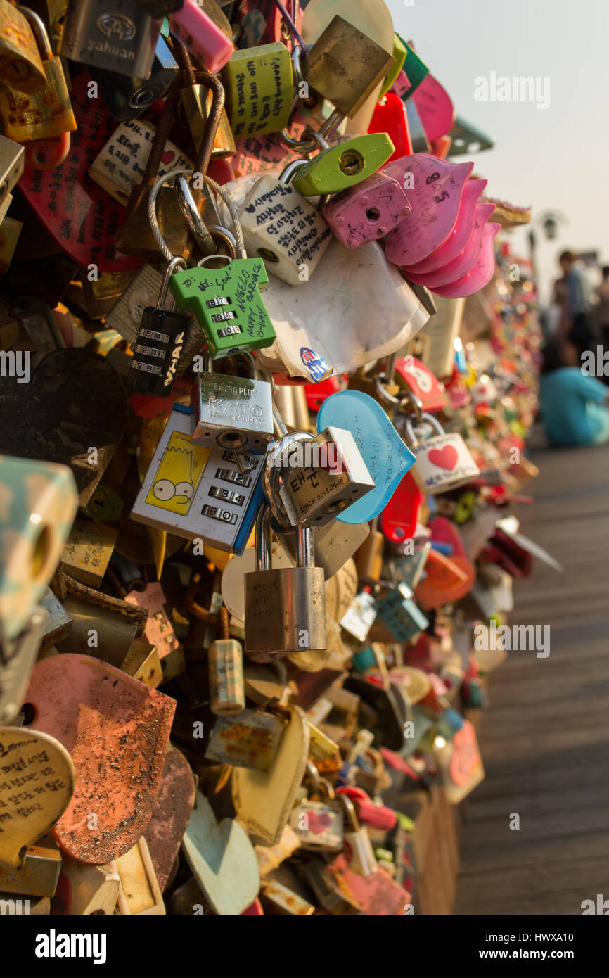 Namsan Tower Locks At Night