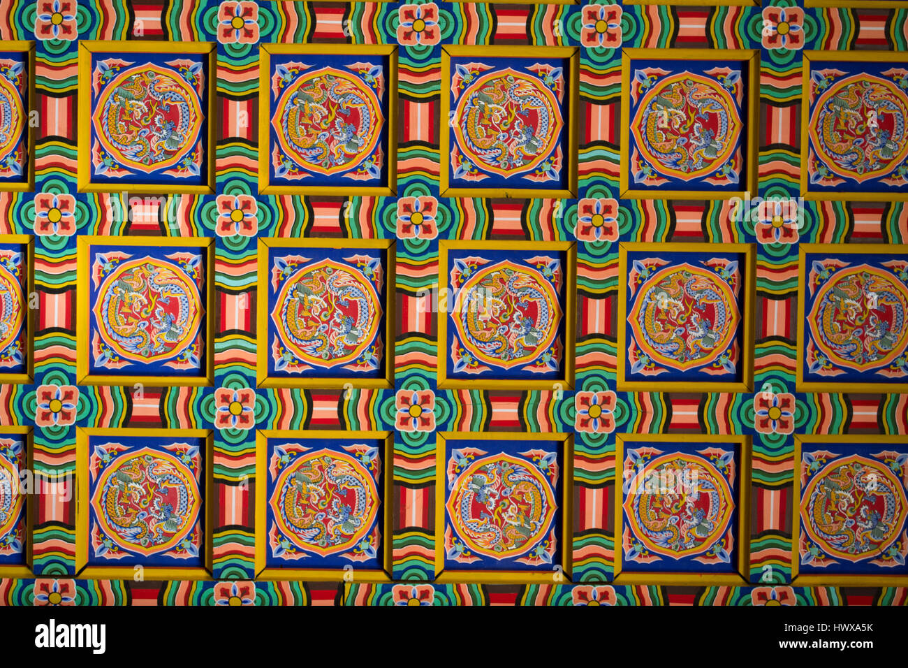 Abstract Detail Art from Old Korean Temple Stock Photo - Alamy