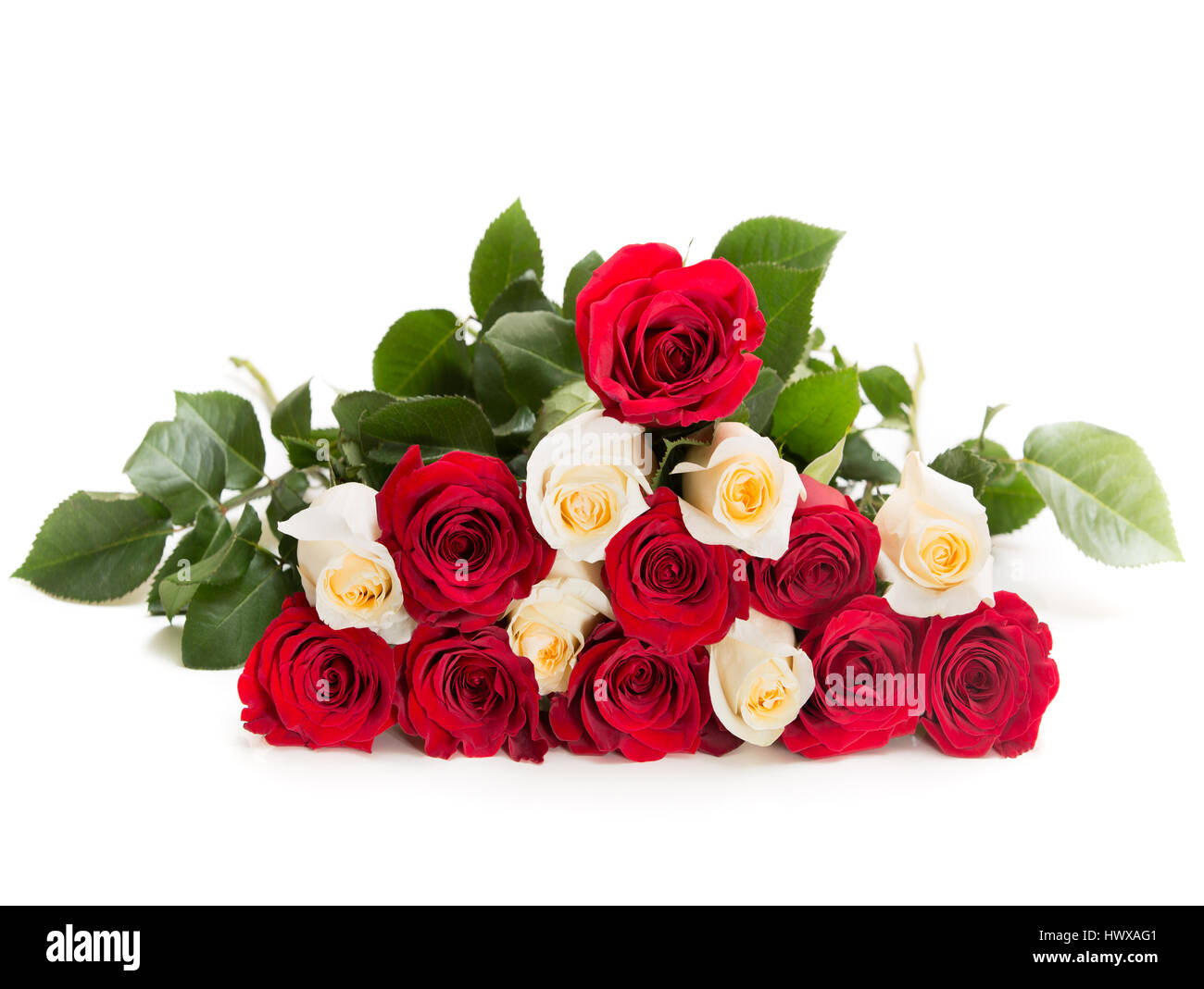 Triangle of red and white rose Stock Photo - Alamy