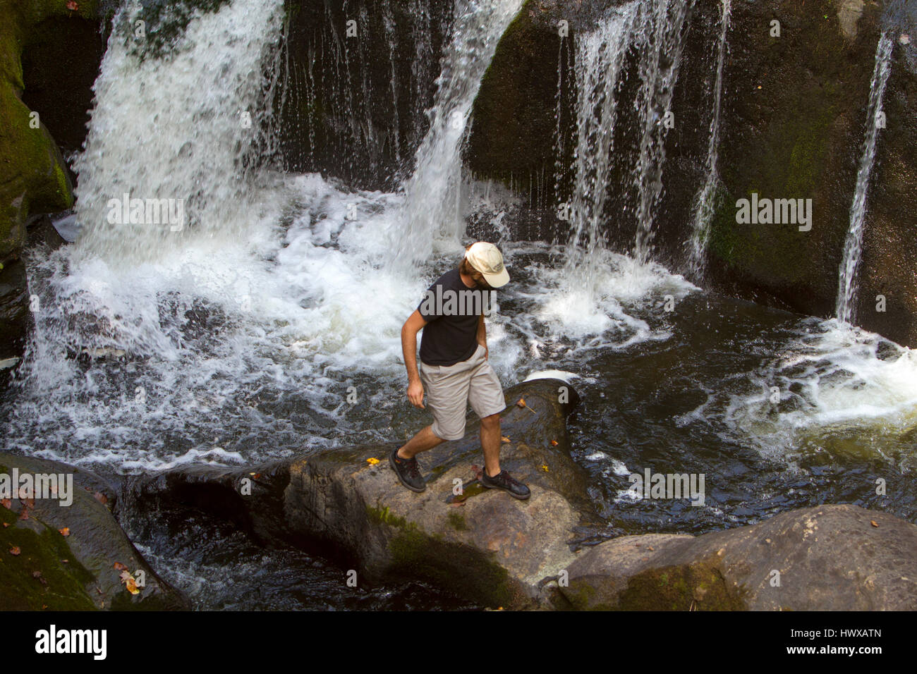 A popular swimming hole on the Cullasaja River Gorge in the Nantahala ...
