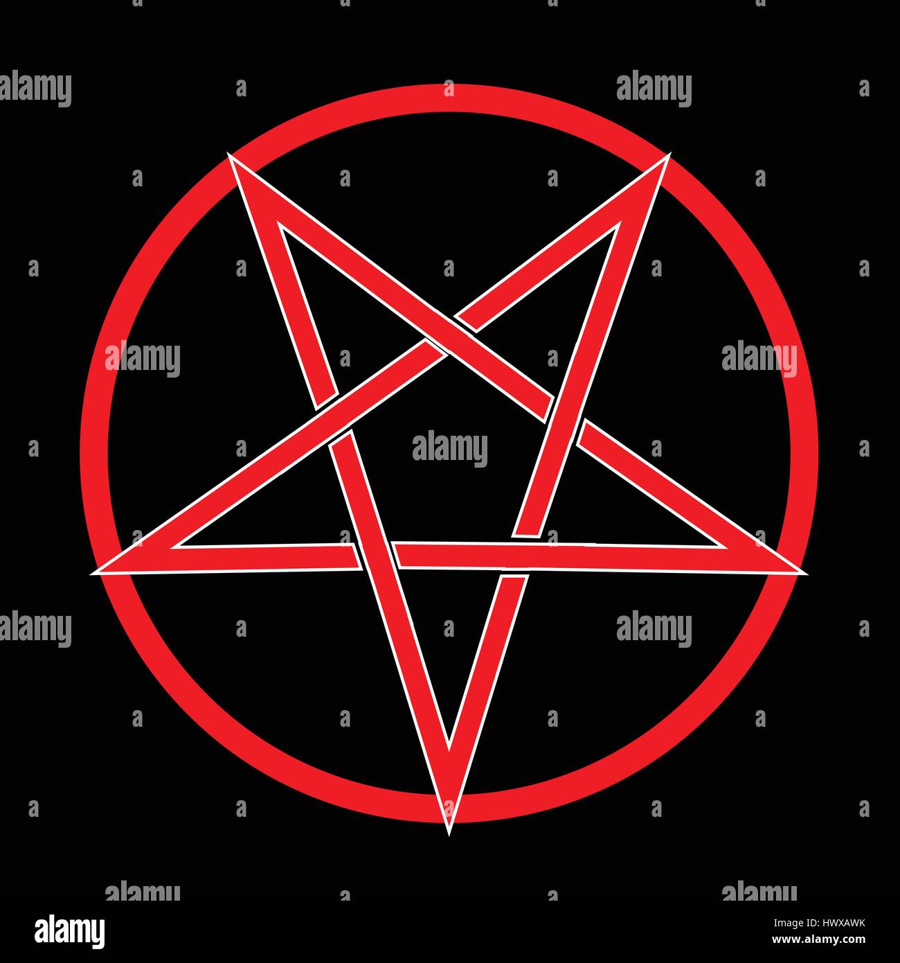 The five pointed pentagram over a black background Stock Vector Image ...