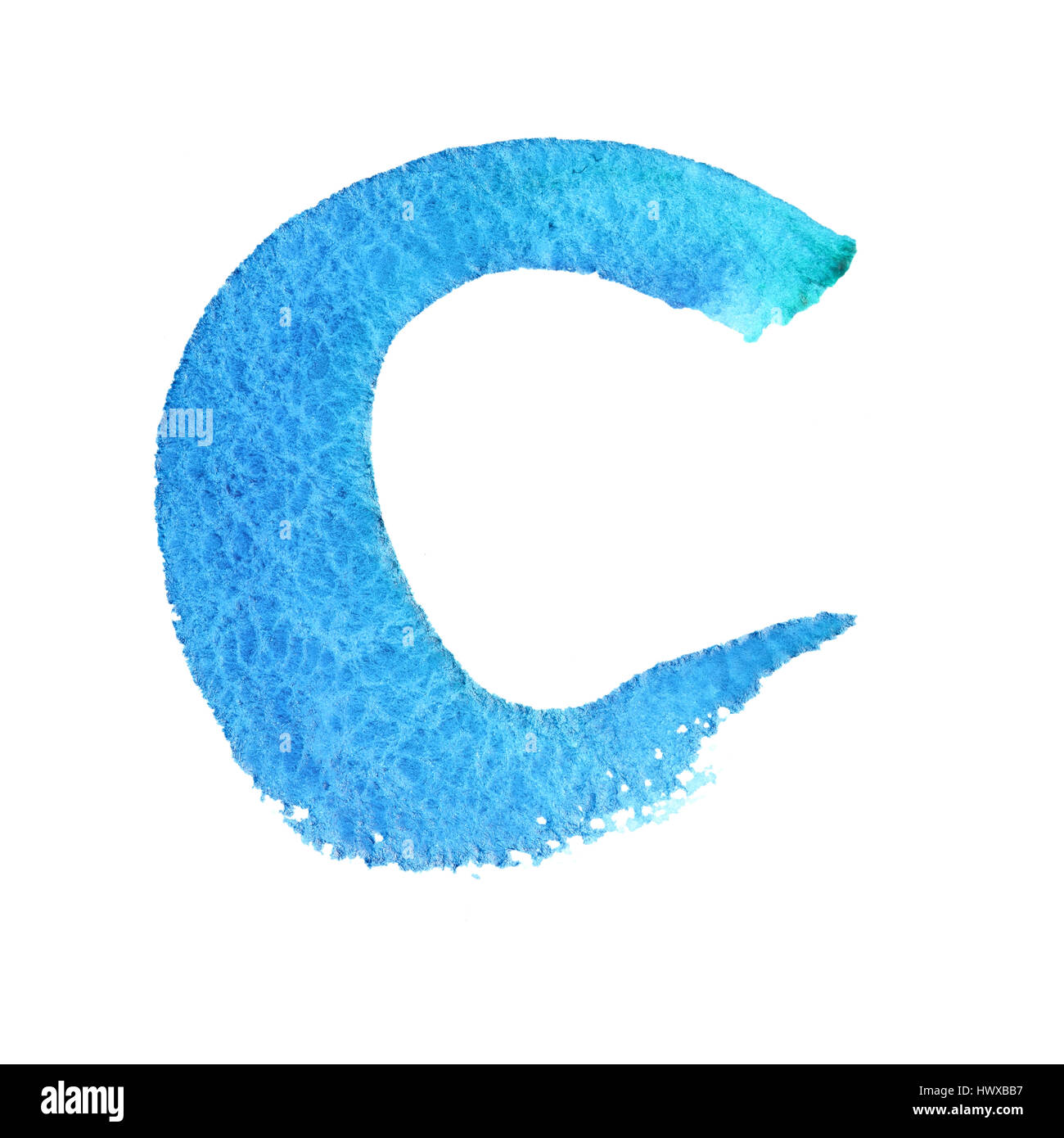C - Watercolor letters (Lower case) isolated over the white background ...