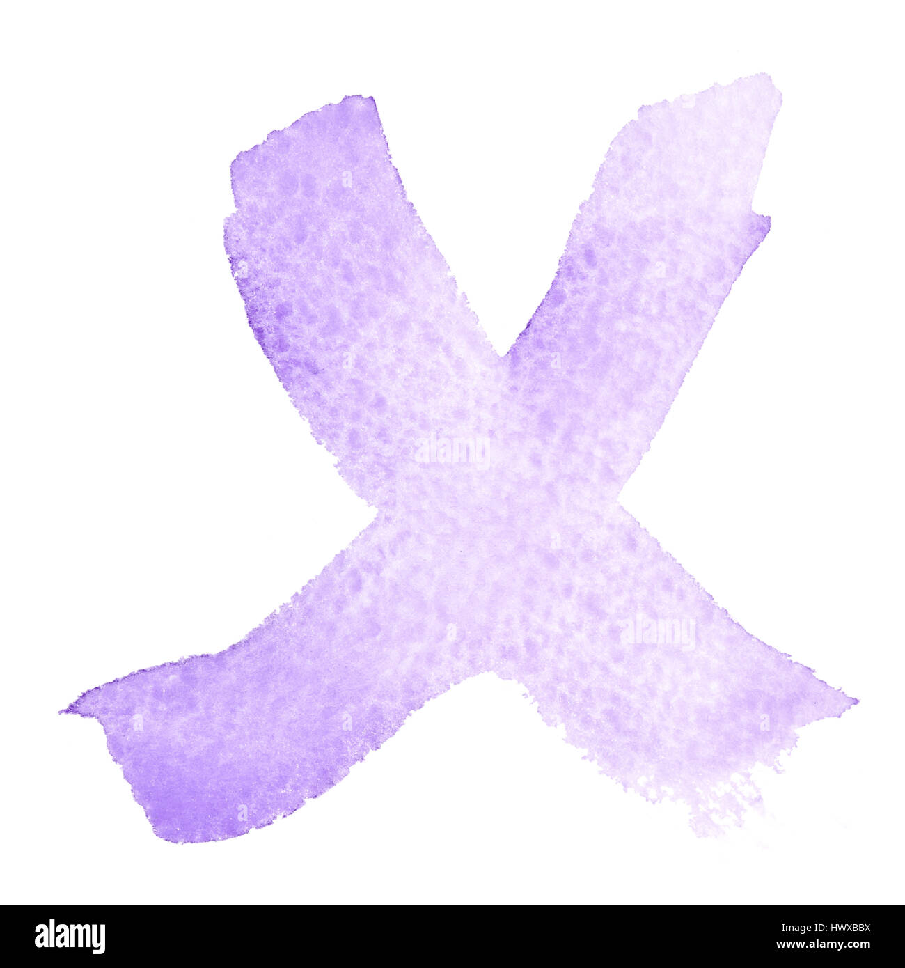 X - Watercolor letters (Lower case) isolated over the white background ...