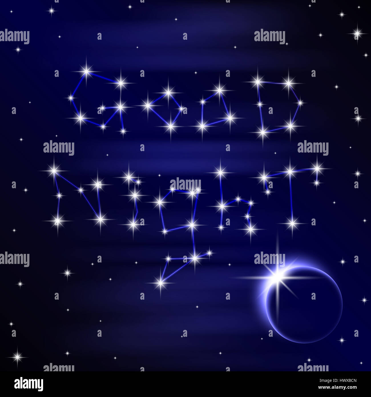 Poster of wish good night on space background Stock Photo - Alamy