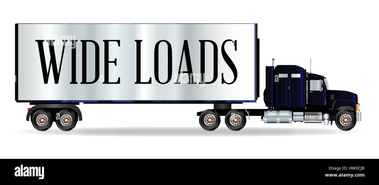 Semi truck wide load sign Stock Vector Images - Alamy