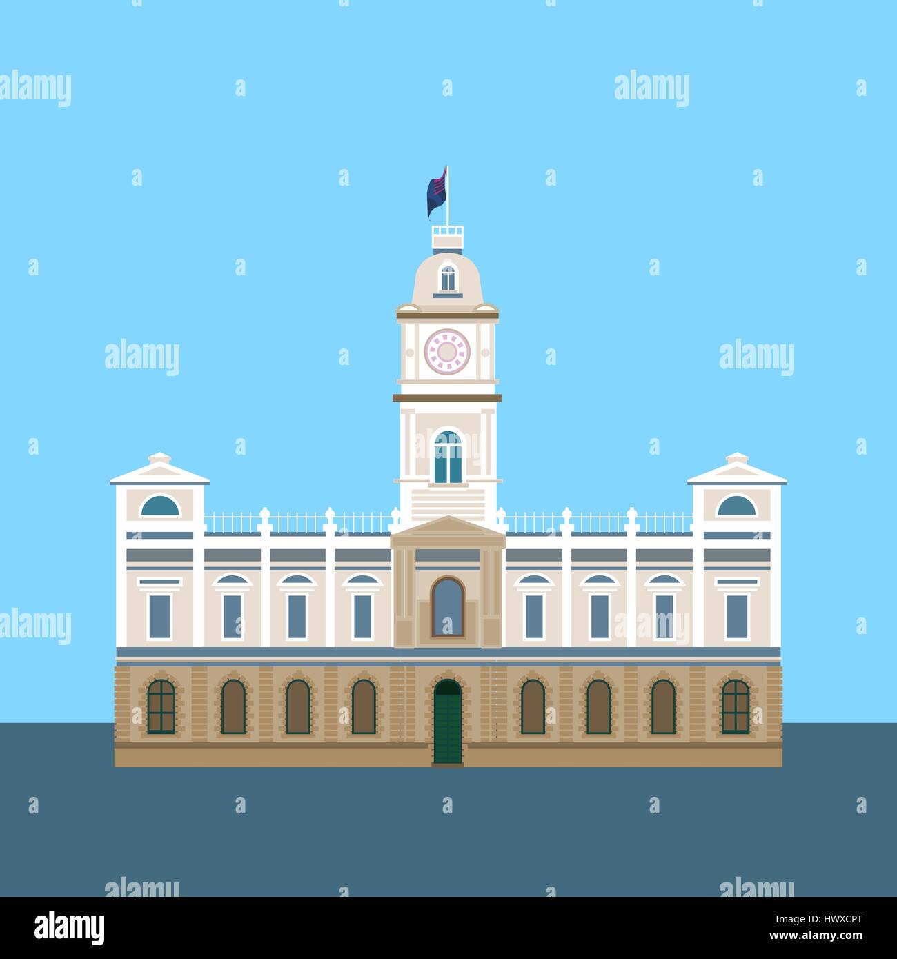 The historic building of Australia, the vector image in a flat ...