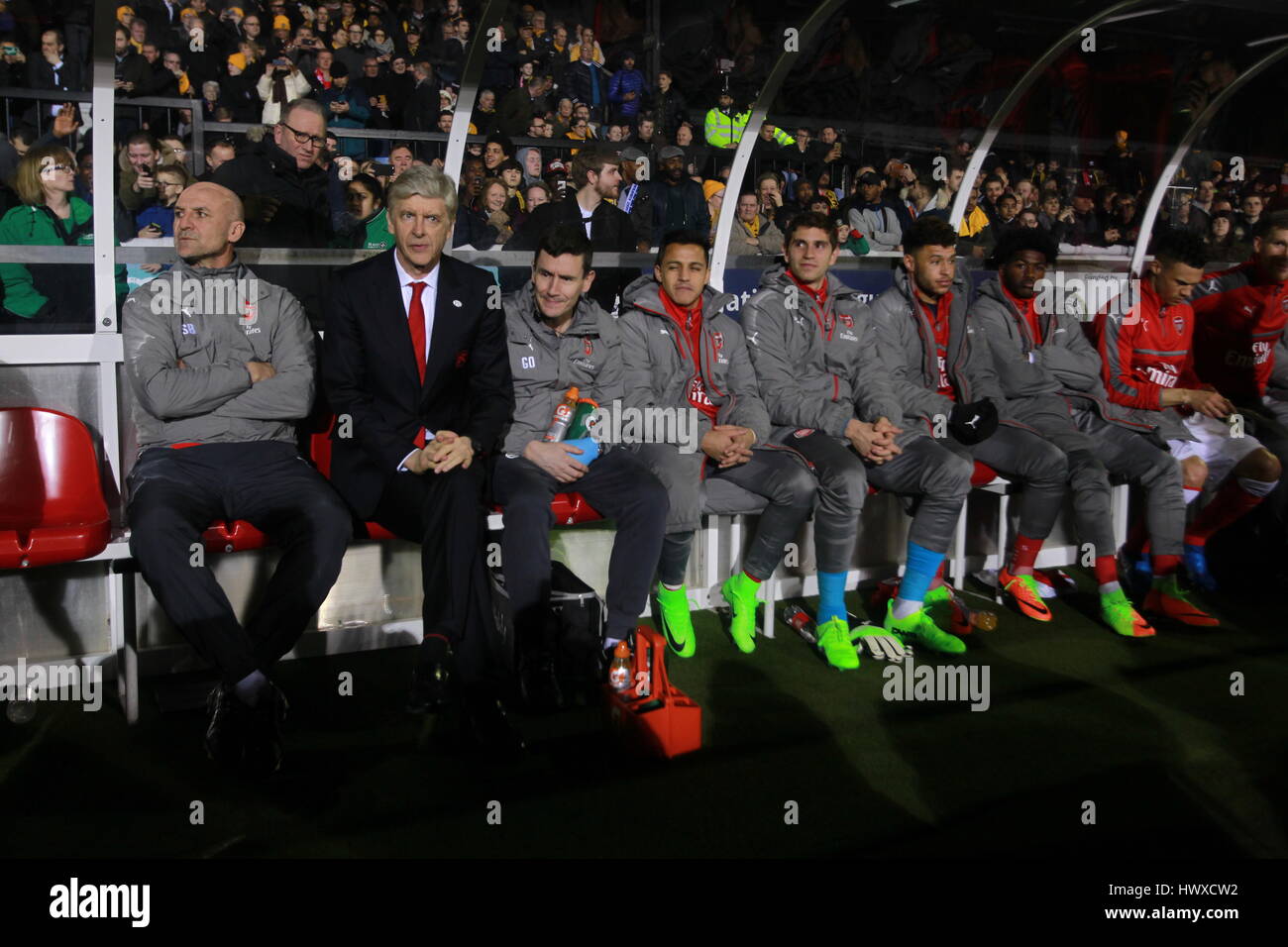 Sutton United v Arsenal - FA Cup match at Borough Sports Ground ...