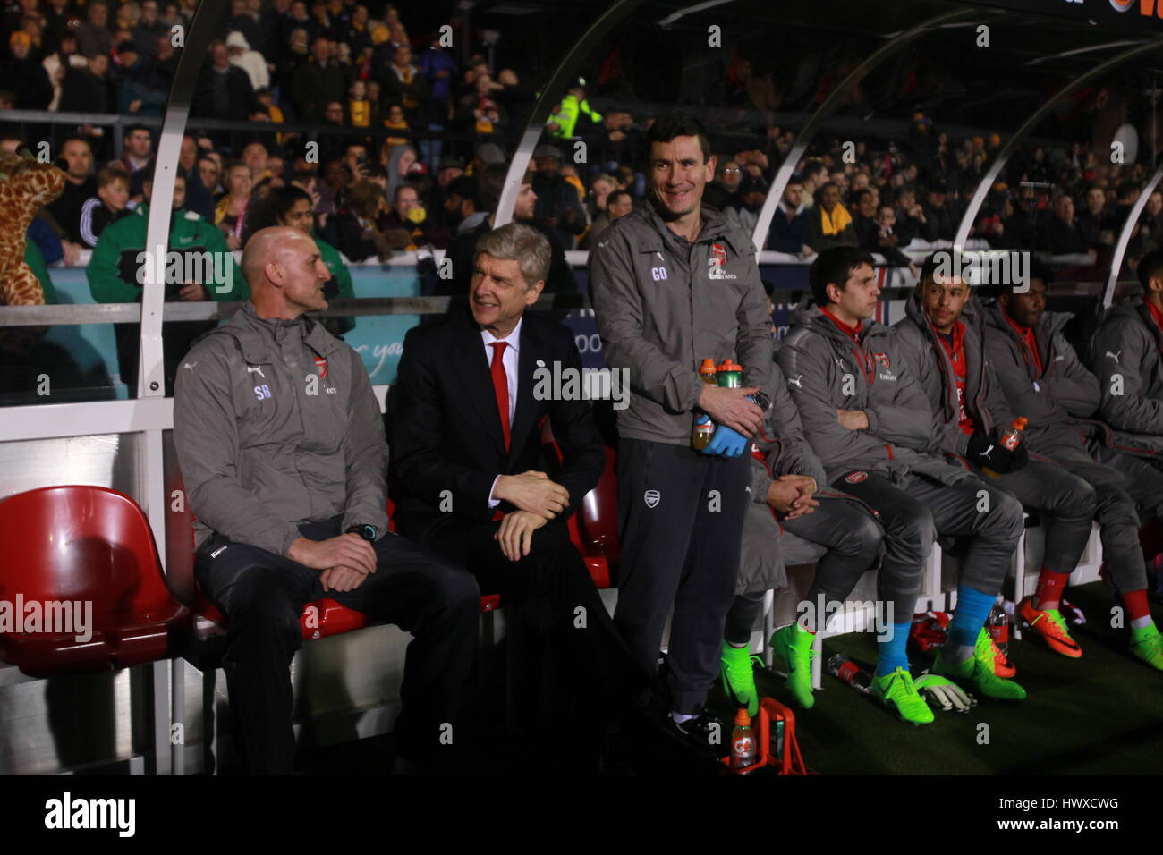 Sutton United v Arsenal - FA Cup match at Borough Sports Ground ...