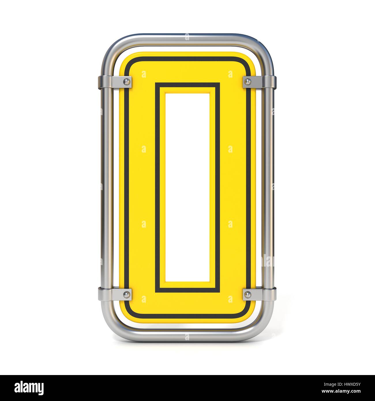 Framed traffic road sign FONT number 0 3D render illustration isolated ...