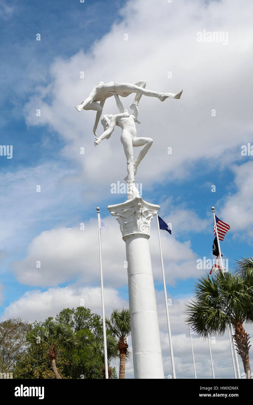 Weeki Wachee Springs State Park mermaid statue at entrance Stock Photo ...