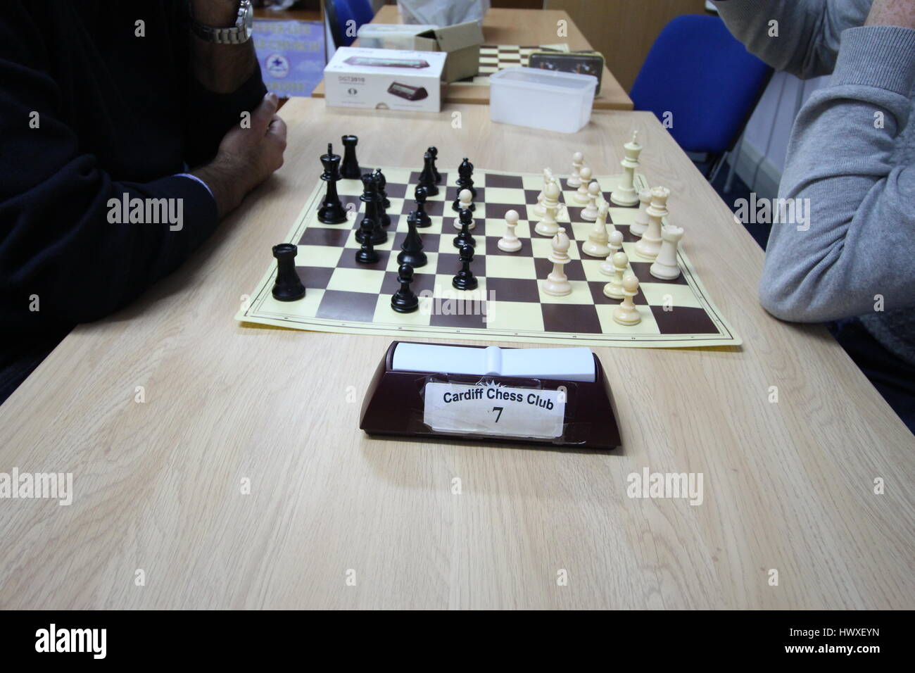 Friendly games at a local chess club Stock Photo - Alamy