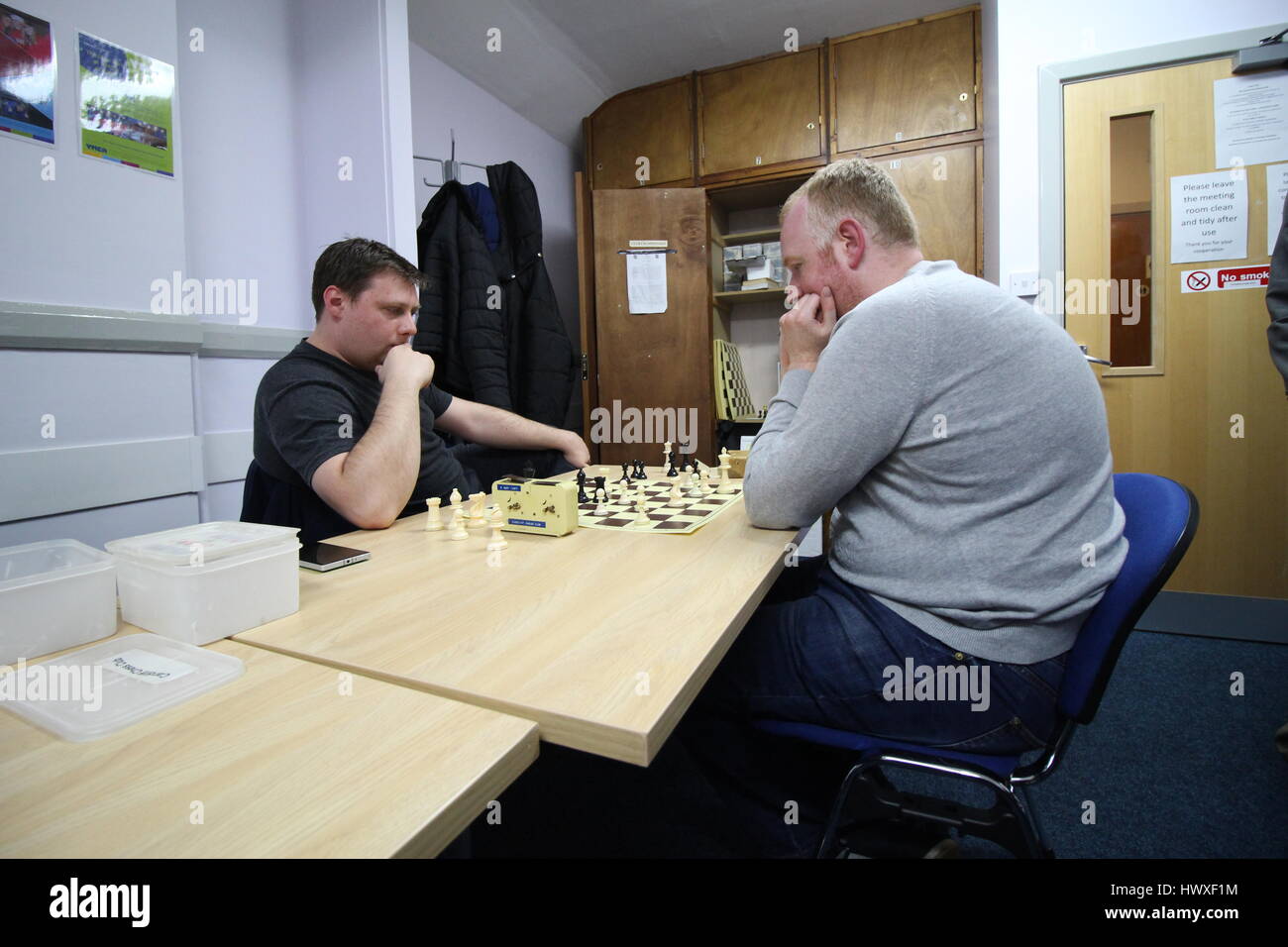 Friendly games at a local chess club Stock Photo - Alamy